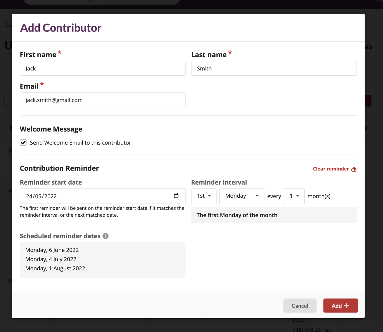 How do I invite Contributors?