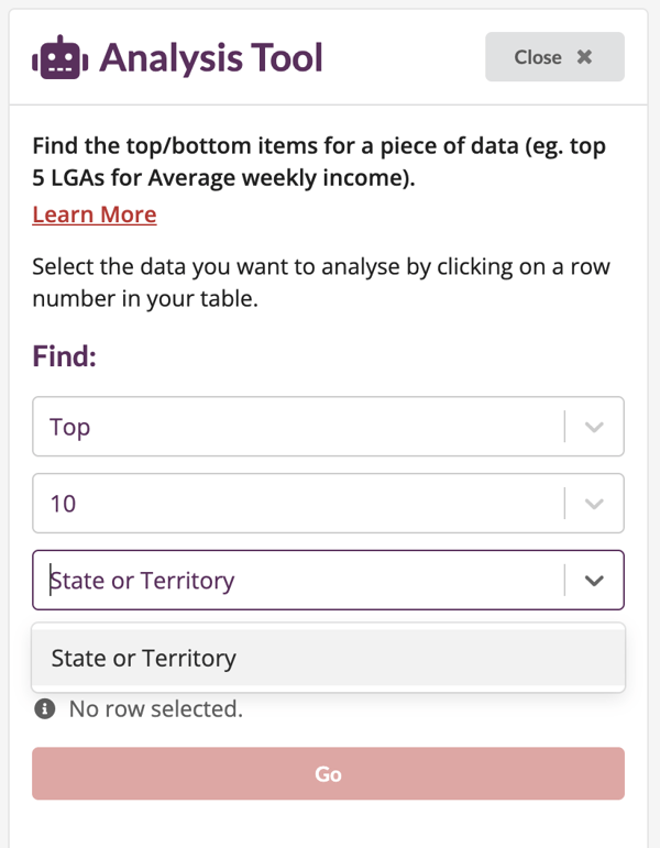 How to use the Analysis tool
