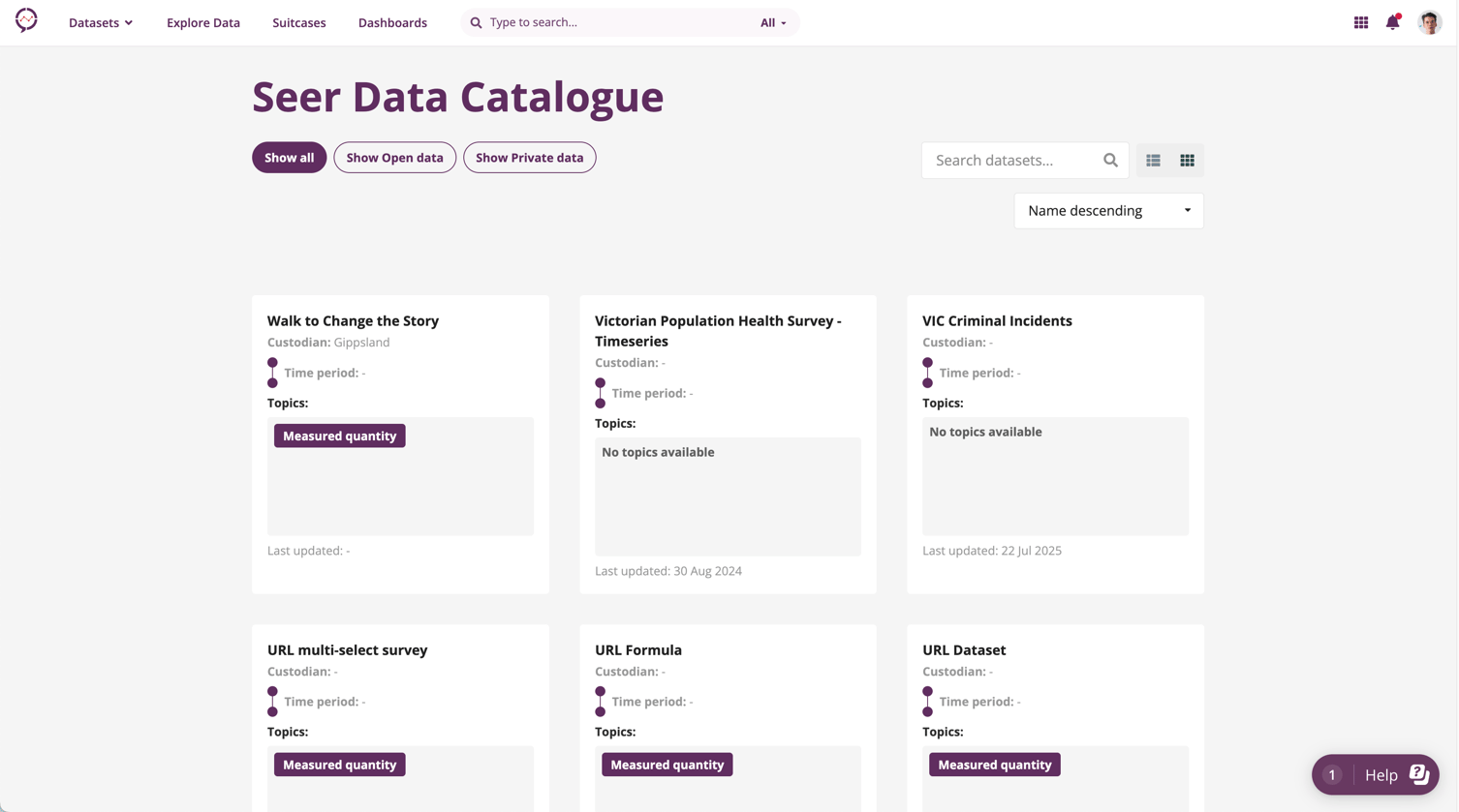 Data Catalogue